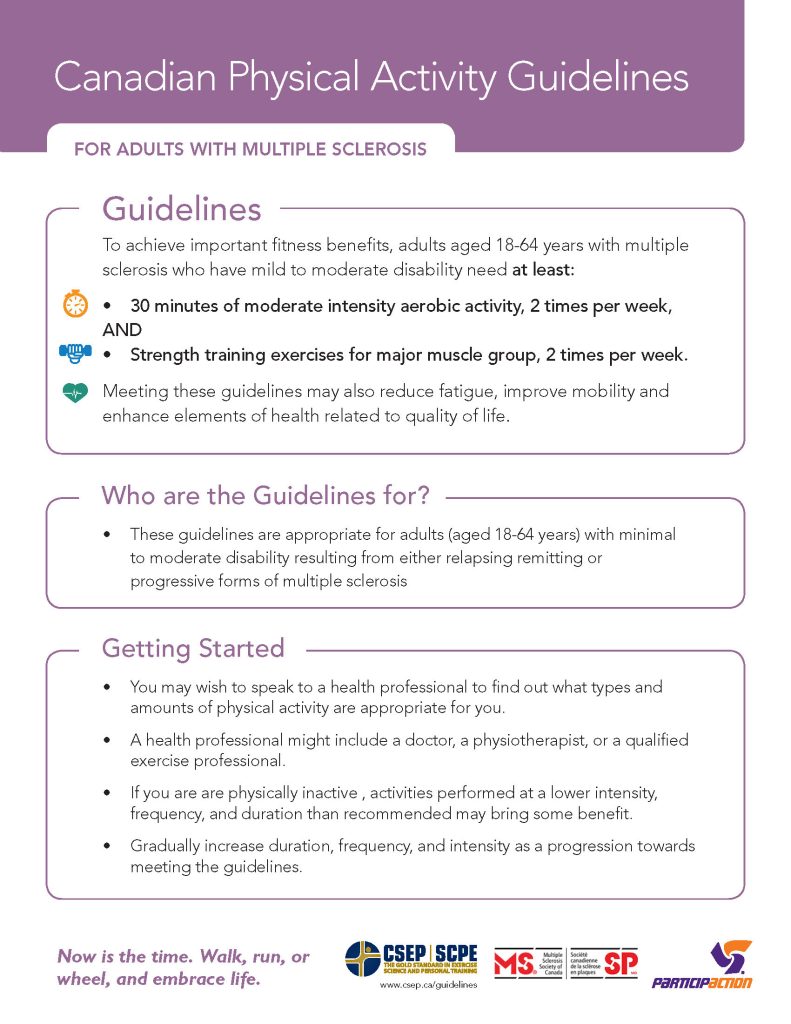 Exercise Guidelines for People with Multiple Sclerosis - Town of Fox Creek